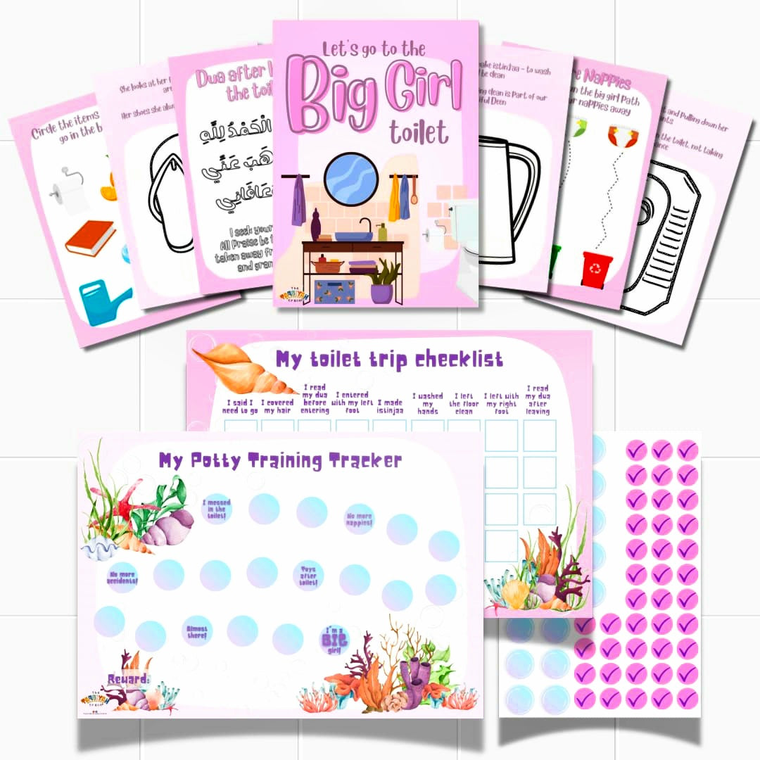 Let's Go to the Big Girl Toilet - Potty Training Set (Colouring Book ...